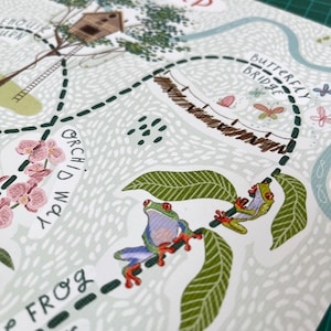 Personalised Children's Nursery Adventure Rainforest Map Print Poster ...