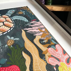 Ocean Marine Life Sea Turtle Coral Reef Print - Etsy