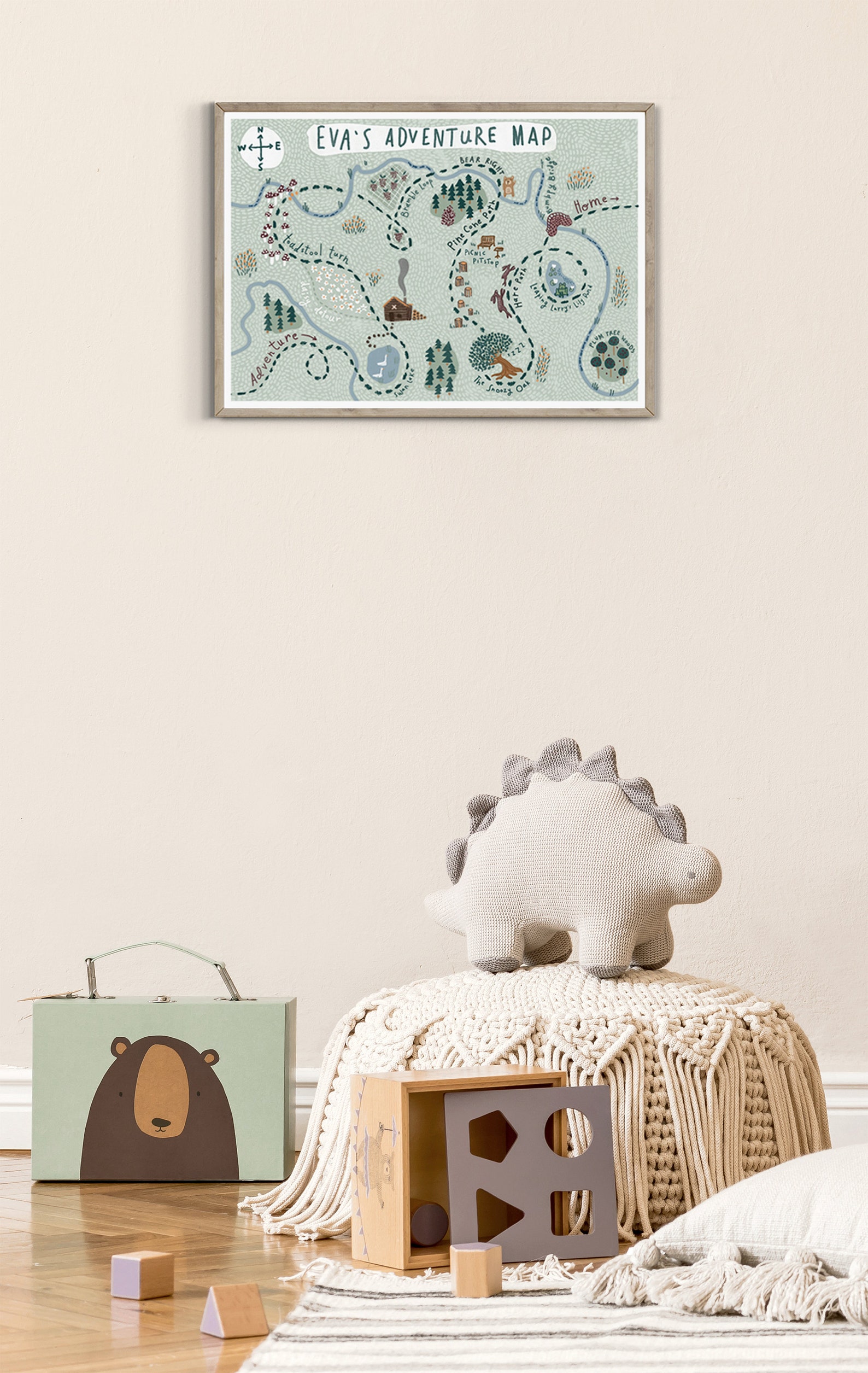 Personalised Children's Adventure Woodland Map Print Poster - Etsy