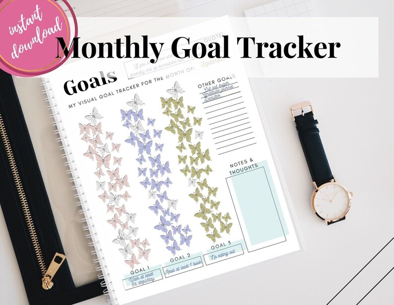 Monthly Goal Tracker Printable, Goal Planner, Visual Goal Tracker, Goal ...