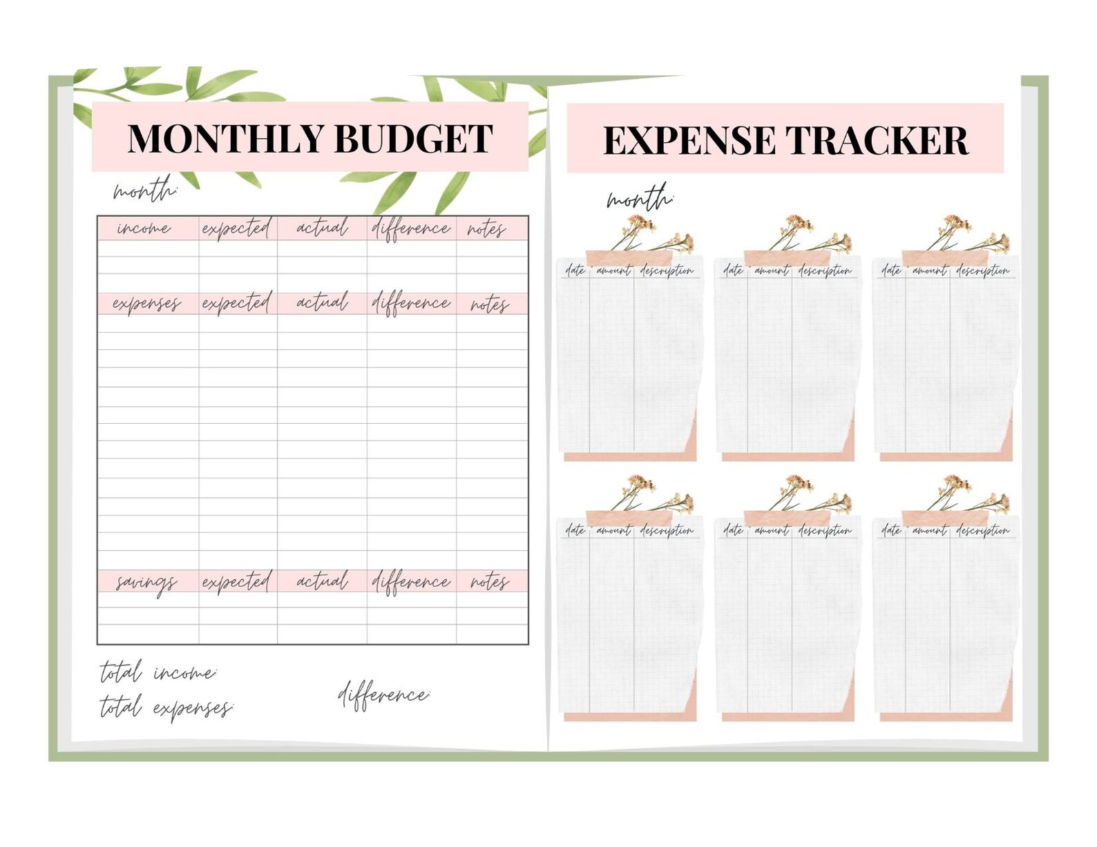 Financial Planner Printable Pages, Finance Planner, Printable Financial ...