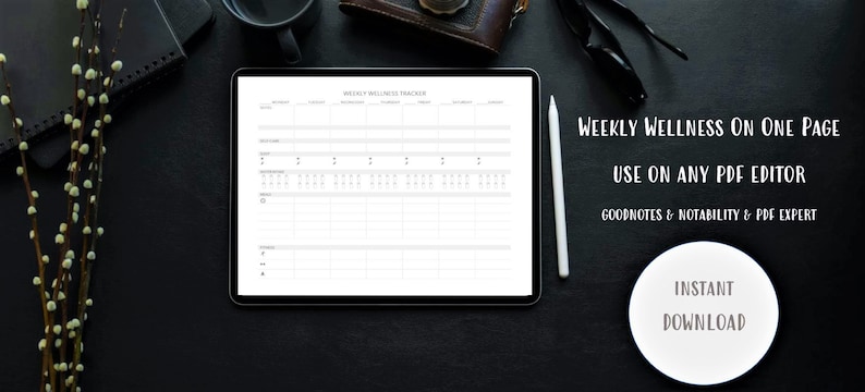 WEEKLY WELLNESS Tracker Printable Digital Weekly Wellness Planner ...