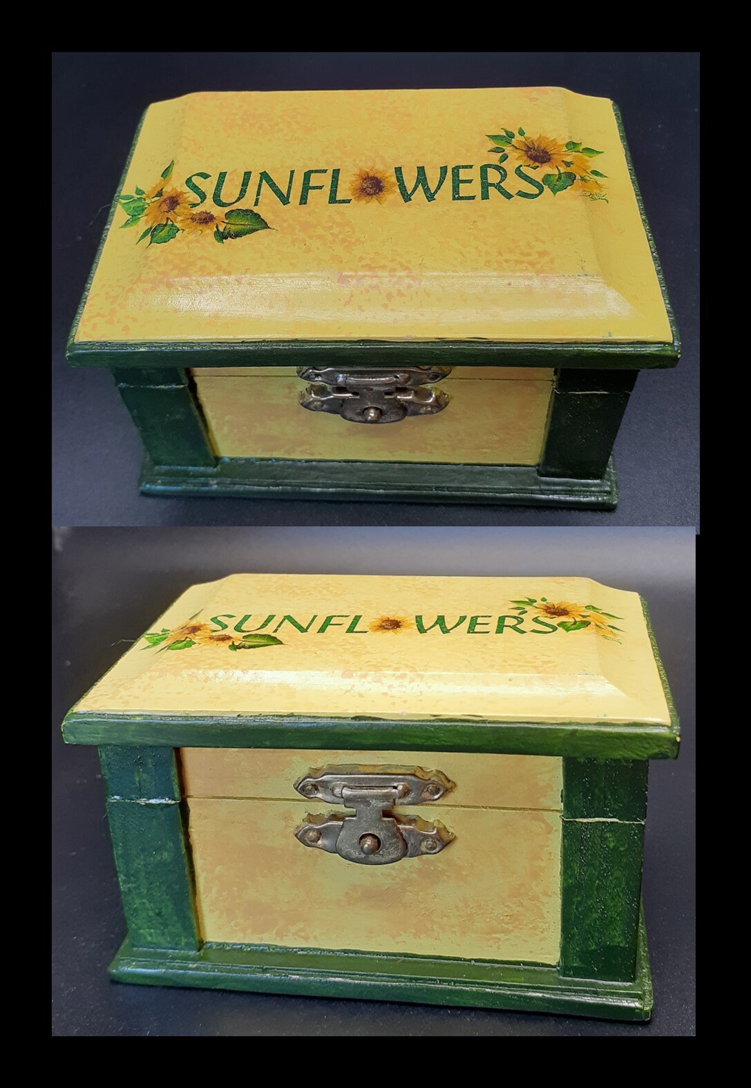 Hand-painted Wooden Boxes With Decals - Etsy