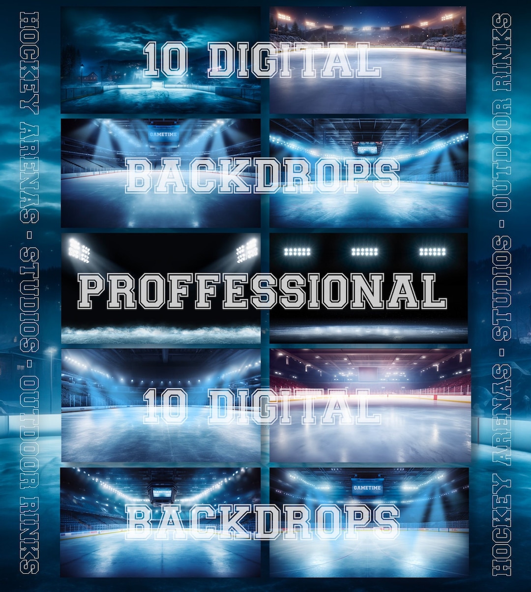 Hockey Photo Background Bundle - 10 Stunning Digital Backdrops for ...