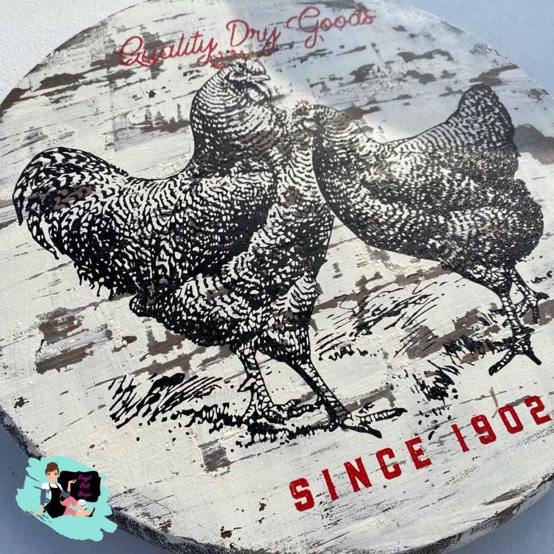 Country Chickens Tray or Round - Etsy