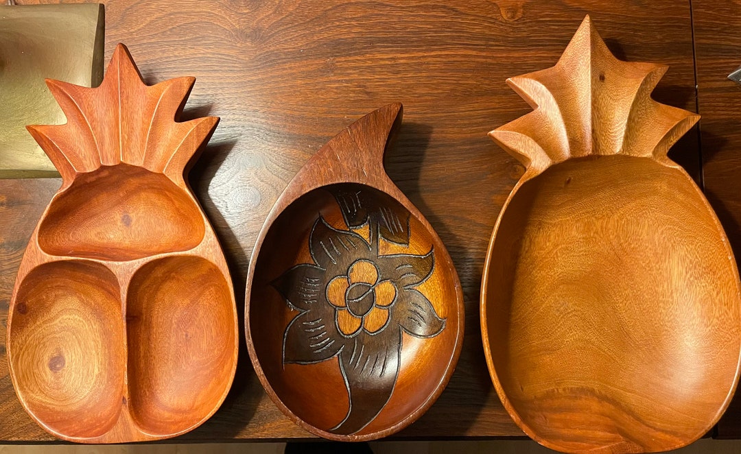 MCM Set of Kamani Wooden Bowls - 3 Bowls Total - Etsy