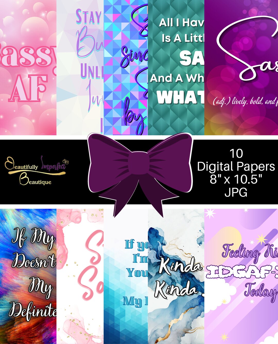 Sassy Quote Notebook Cover, Digital Paper, School Notebook Cover ...
