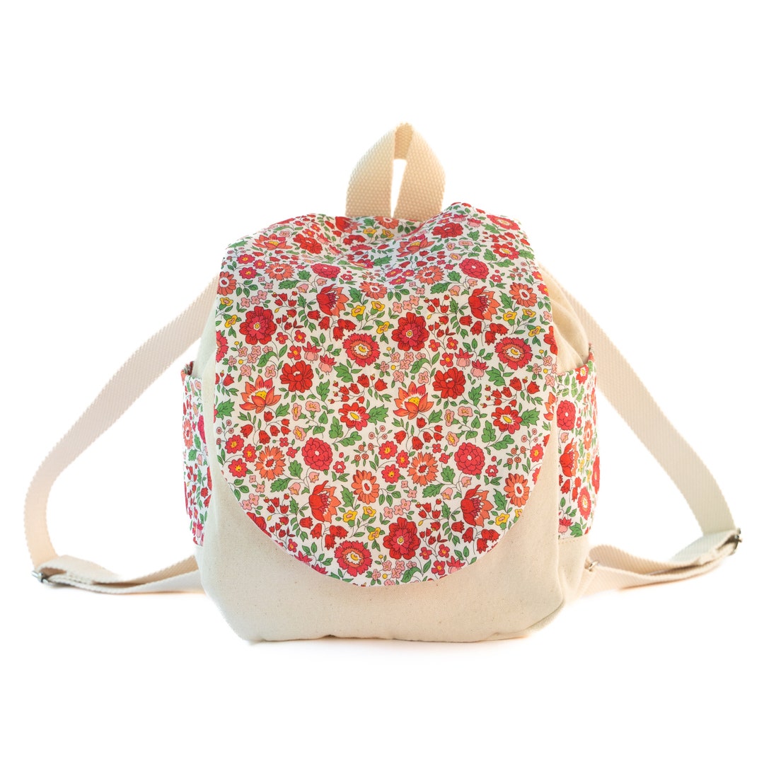 Liberty London Toddler Backpack: D'anjo Pink Floral, Handmade Cotton ...