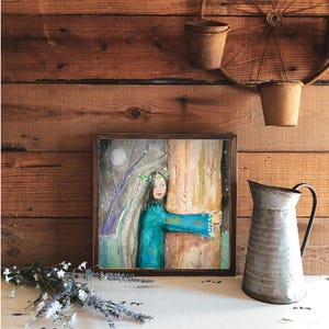 Fine Art Print "holding Onto Hope", Original Manda Marble Art. Woman ...