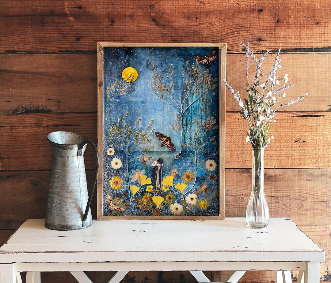 FINE ART PRINT Original Art Moon Artwork Moon Print Wiccan - Etsy
