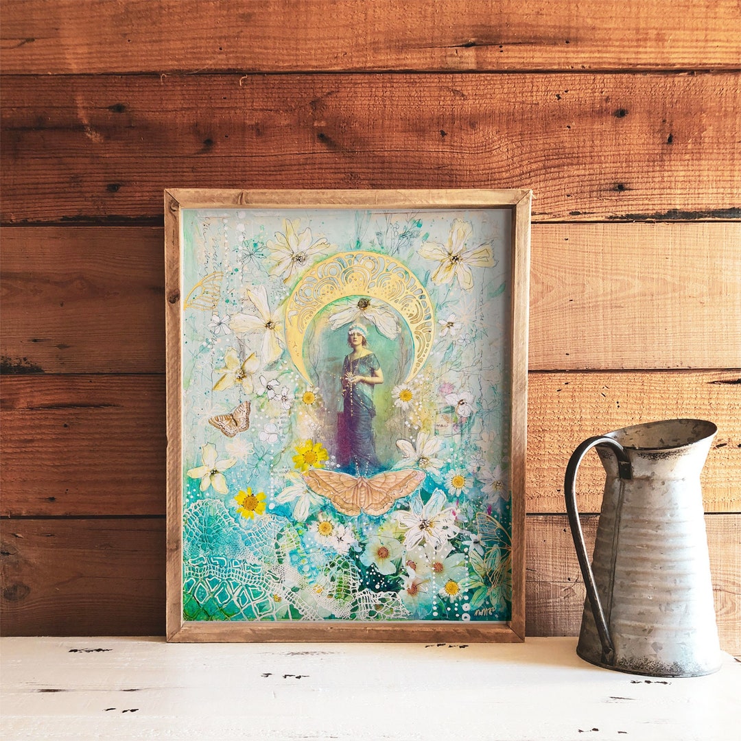 FINE ART PRINT Original Art by Manda Marble, Vintage Feminine, Goddess ...