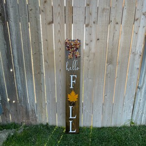 Hello Fall Porch Sign, Fall Welcome Sign, Porch Sign, Front Door Sign ...