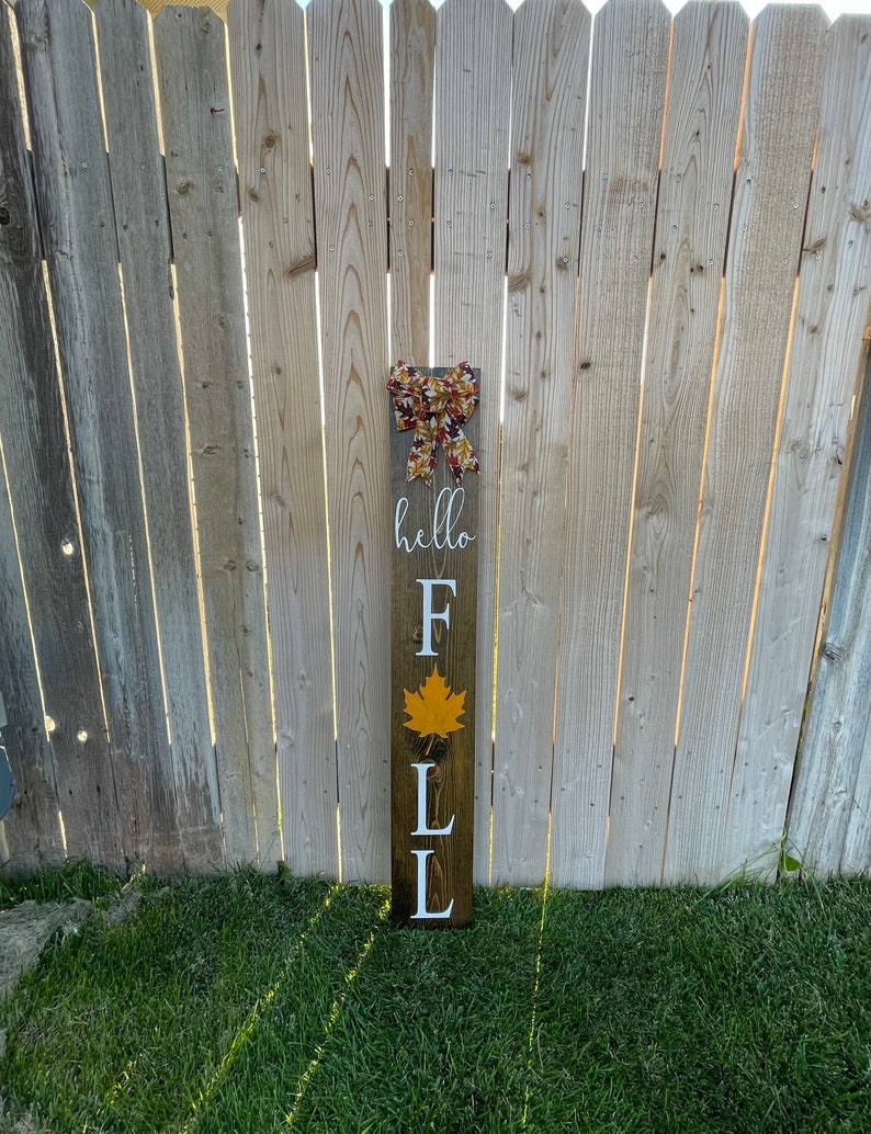Hello Fall Porch Sign, Fall Welcome Sign, Porch Sign, Front Door Sign ...