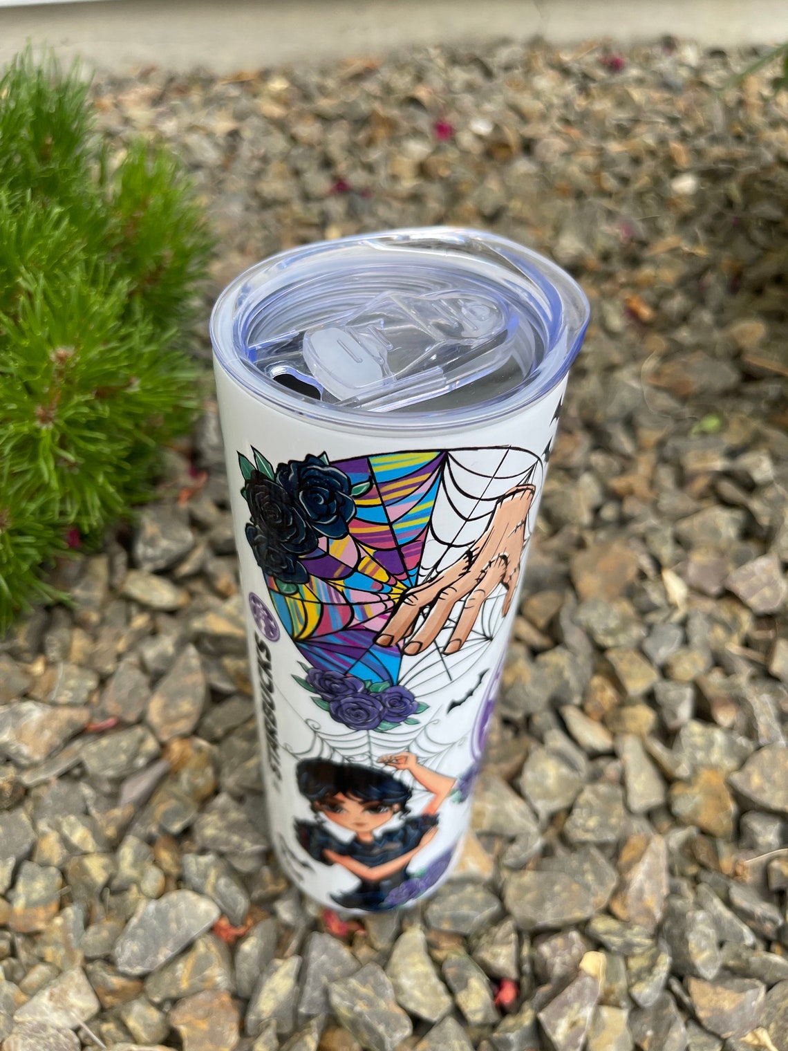 Wednesday Addams Tumbler With Lid and Straw, Wednesday Custom Cup - Etsy