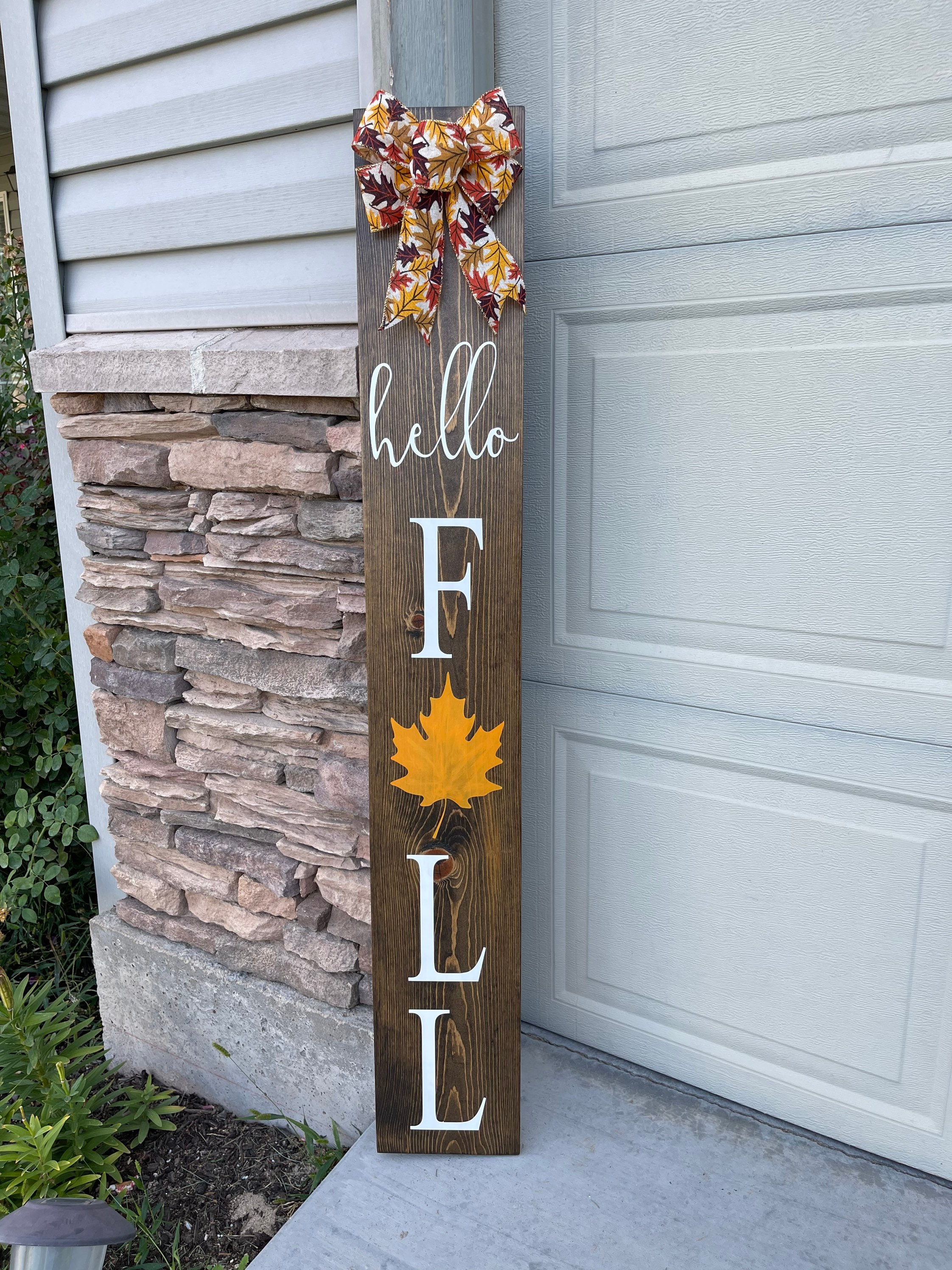 Hello Fall Porch Sign, Fall Welcome Sign, Porch Sign, Front Door Sign ...