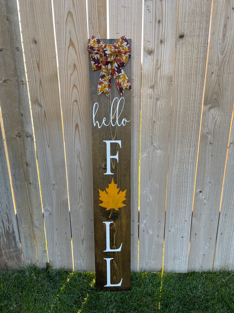 Hello Fall Porch Sign, Fall Welcome Sign, Porch Sign, Front Door Sign ...