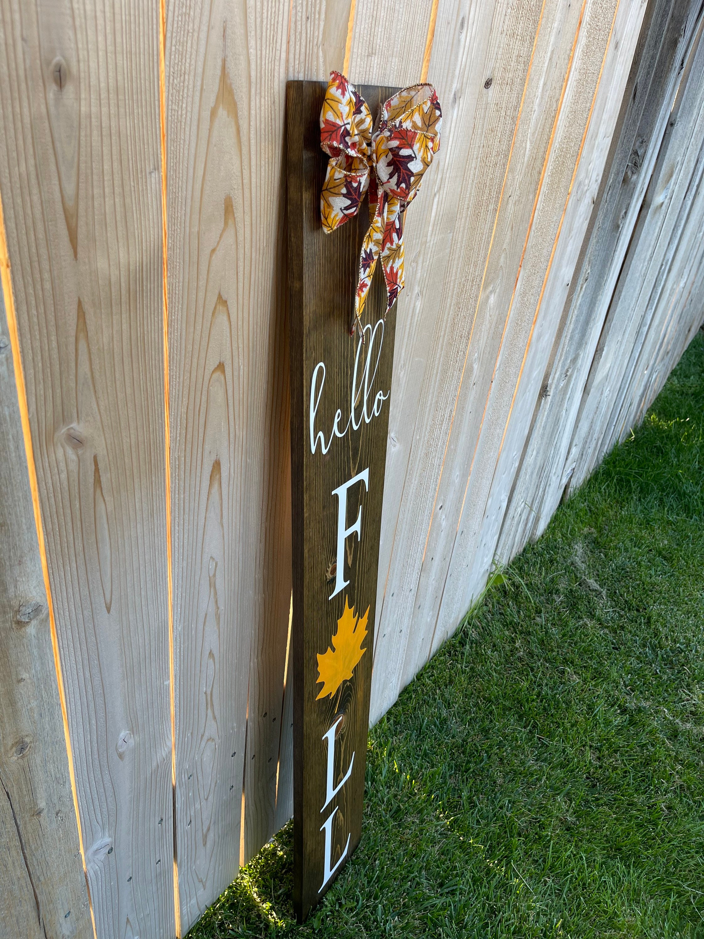 Hello Fall Porch Sign, Fall Welcome Sign, Porch Sign, Front Door Sign ...