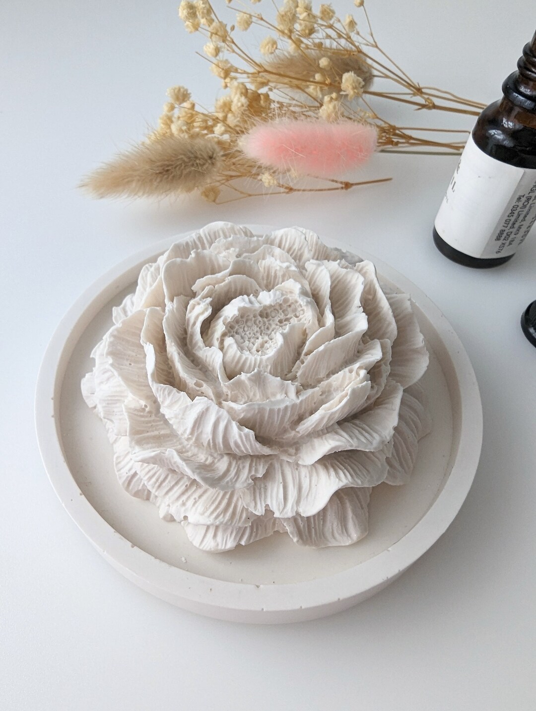 Valentine's Aroma Peony Flower Gift Set Home Fragrance Peony-shape Stone Oil Diffuser With ...