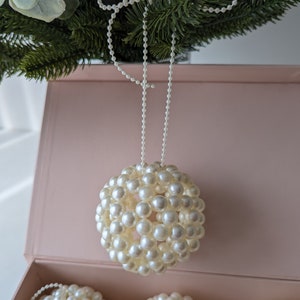 Pearl Christmas Ornaments: Ivory Beaded Baubles - Etsy