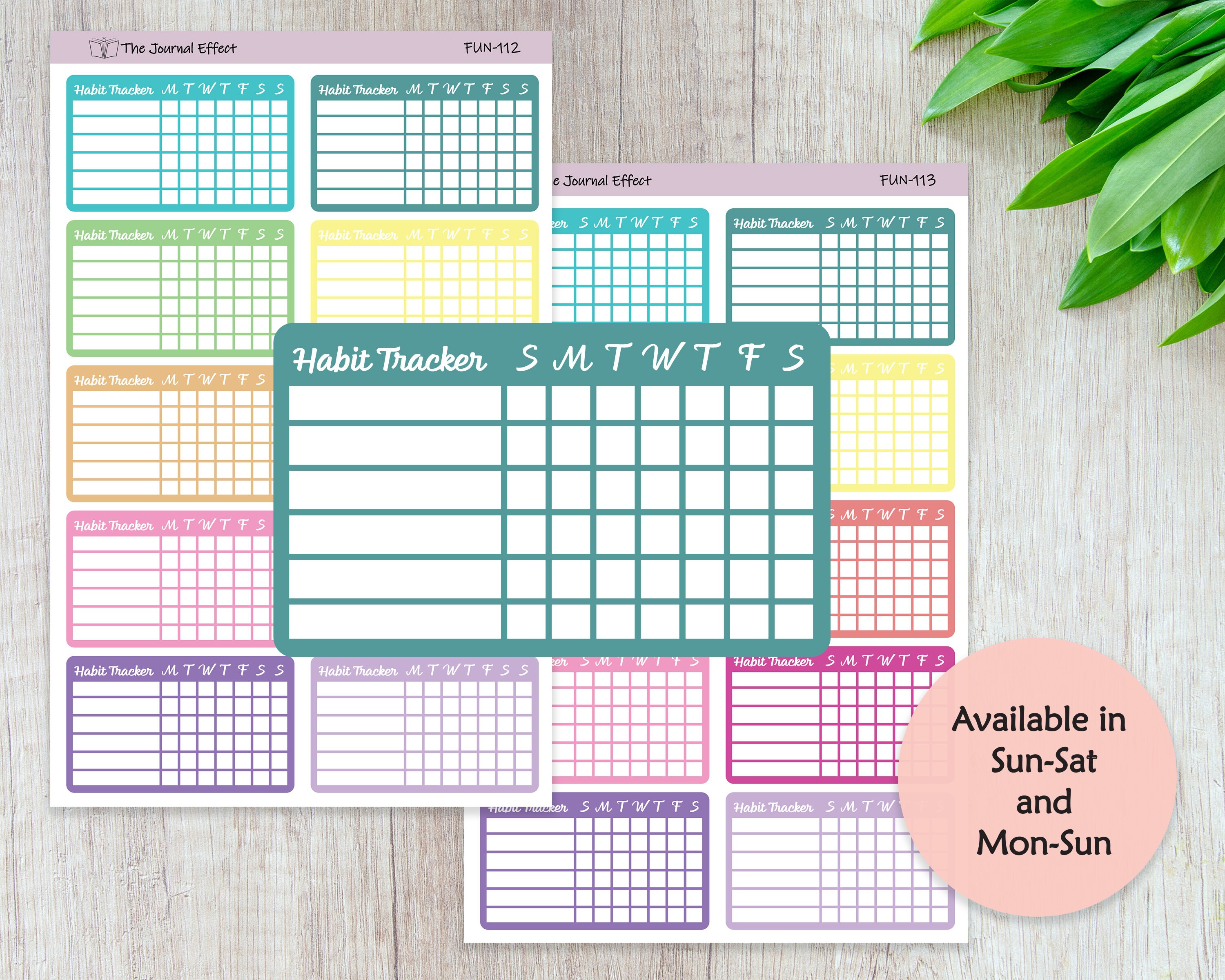 WEEKLY HABIT Tracker Table Functional Label Planner Stickers - Etsy