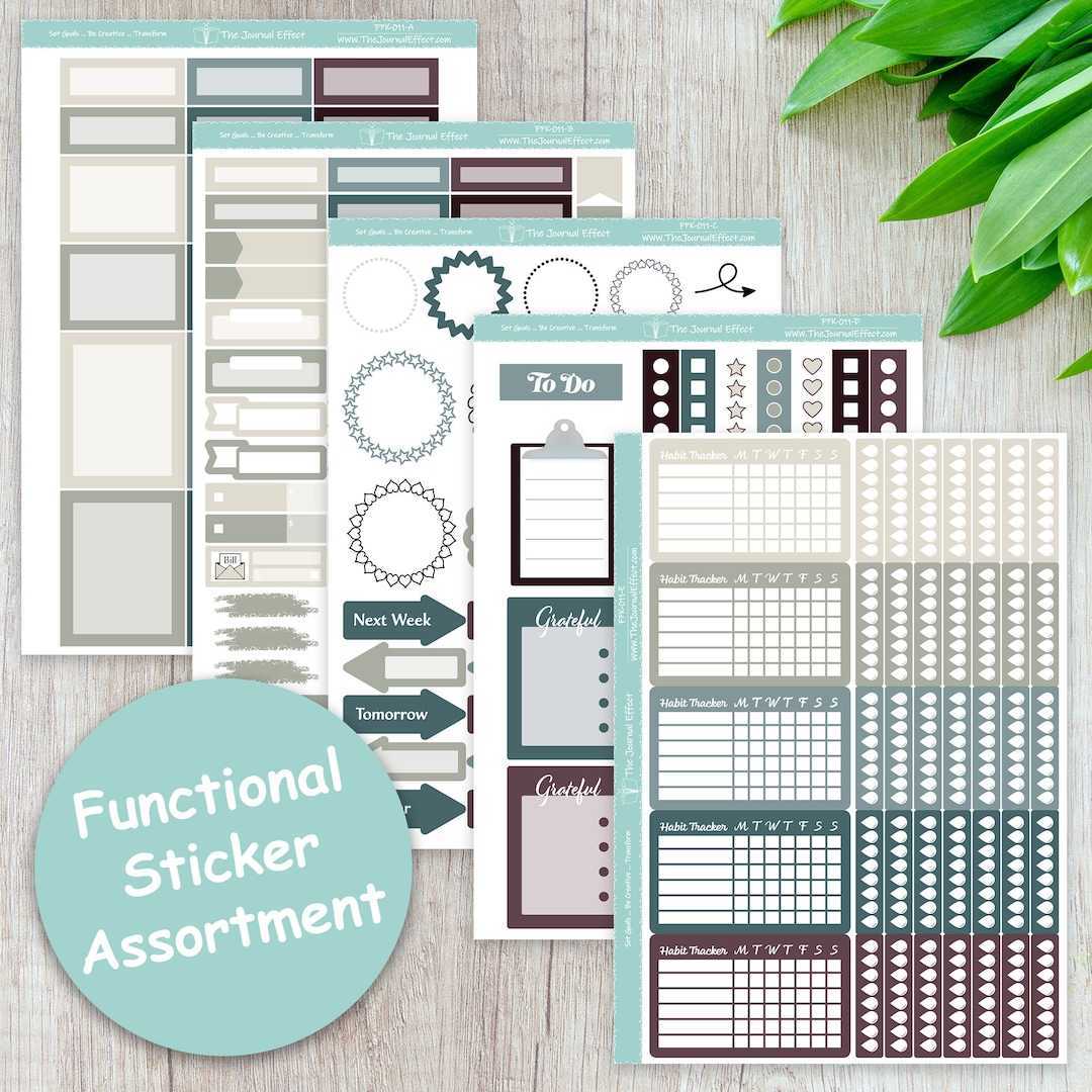 Functional Sticker Variety Pack, Functional Label Planner Stickers for ...