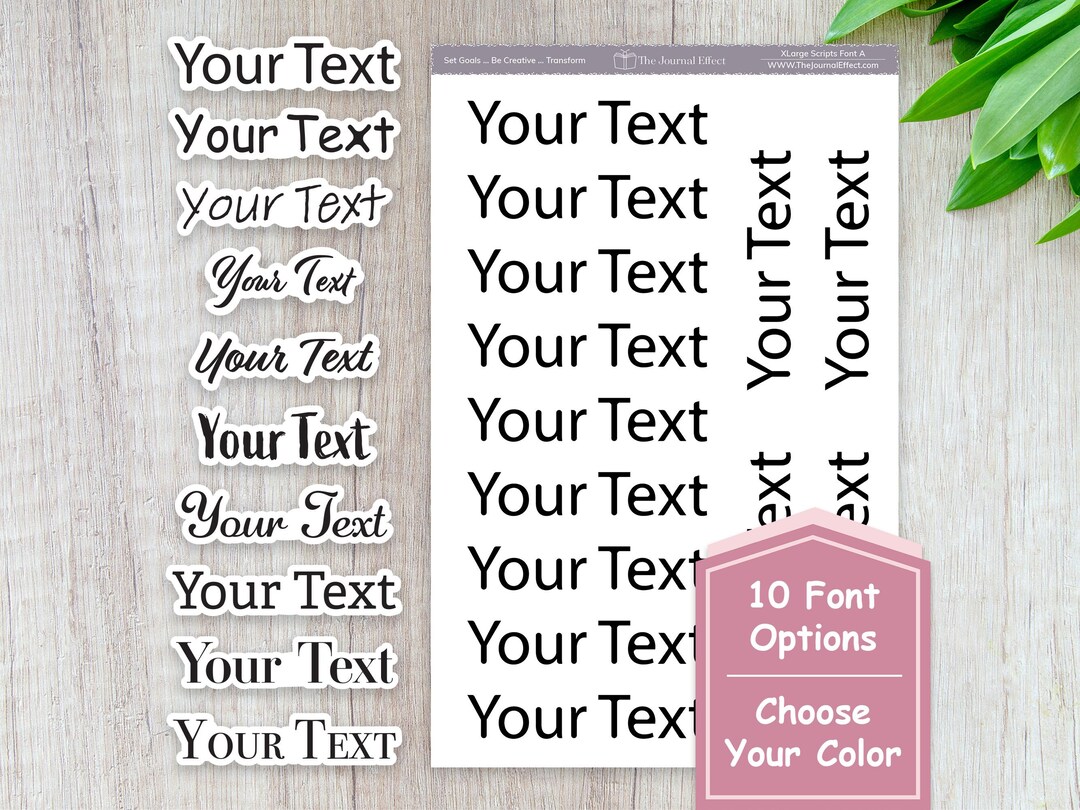 CUSTOM Xlarge Scripts, Custom Text, Custom Colors, Size up to 3" Wide ...