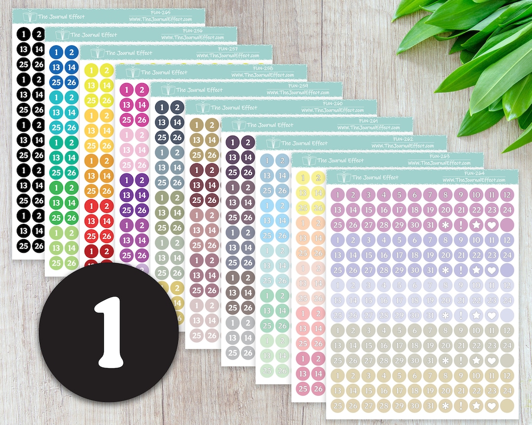 DATE DOT Sticker .27", Font E, Label Planner Stickers Functional ...