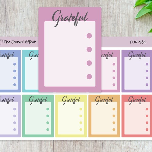 GRATITUDE Check Boxes Functional Label Planner Stickers for - Etsy