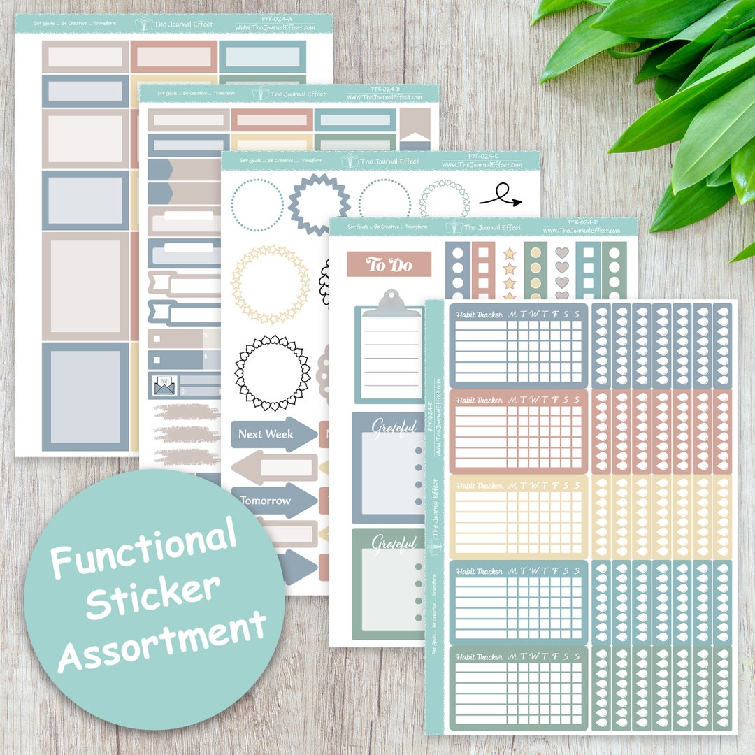 Functional Sticker Variety Pack, Label Planner Stickers, Stationery ...