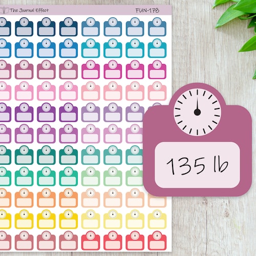 SCALE Weight Tracking Label Stickers - Etsy