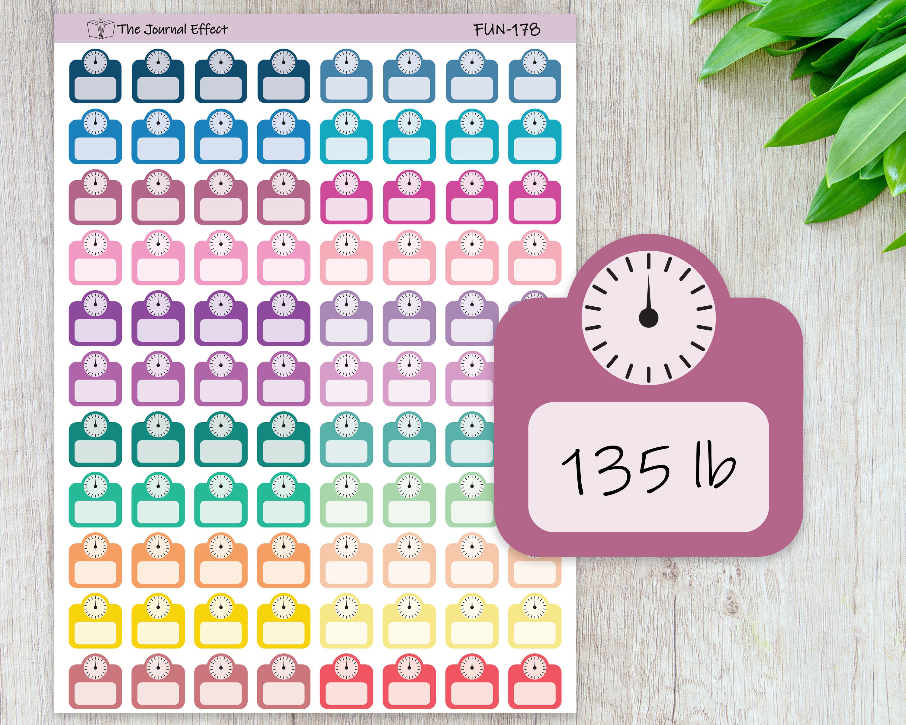 SCALE Weight Tracking Label Stickers, Planner Stickers, FUN-178 - Etsy
