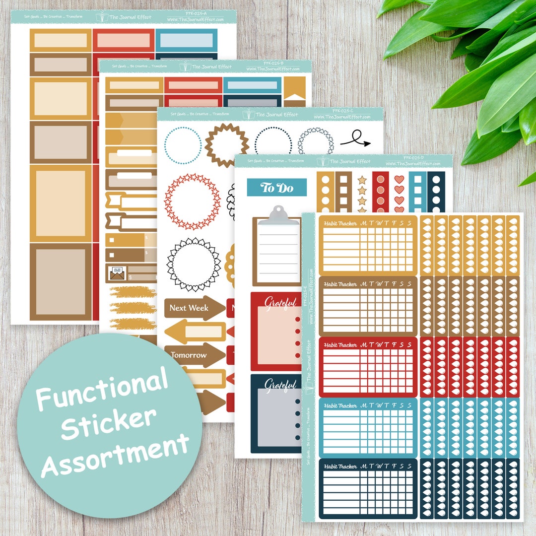 Functional Sticker Variety Pack, Functional Label Planner Stickers for ...