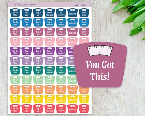 SCALE QUOTES Weight Loss Motivational Icon Stickers - Etsy