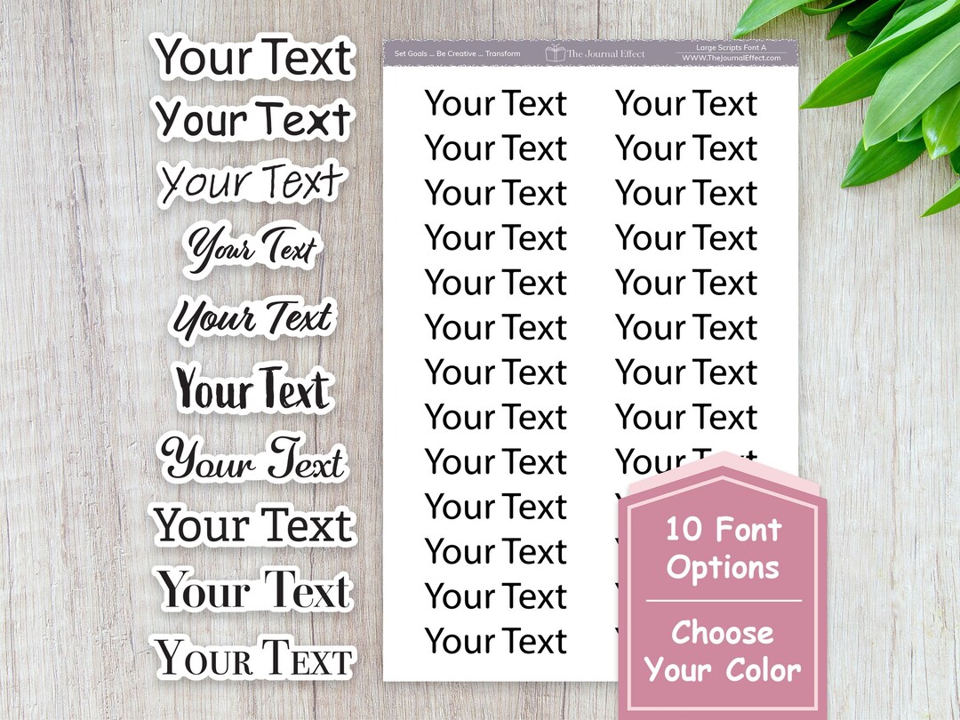 CUSTOM Large Scripts, Custom Text, Custom Colors, Size up to 2" Wide ...