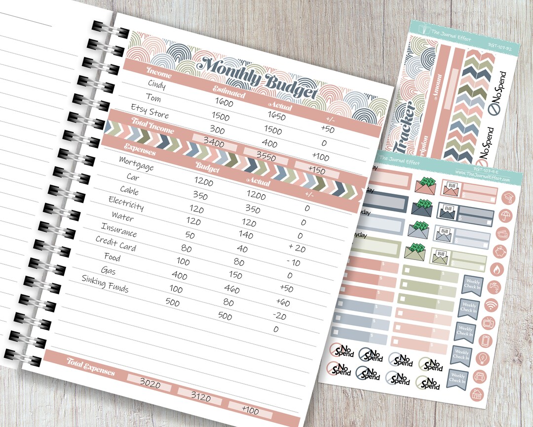 Rainbow BUDGET STICKER Kit, Boho Dreams, Budget Label Planner Stickers ...