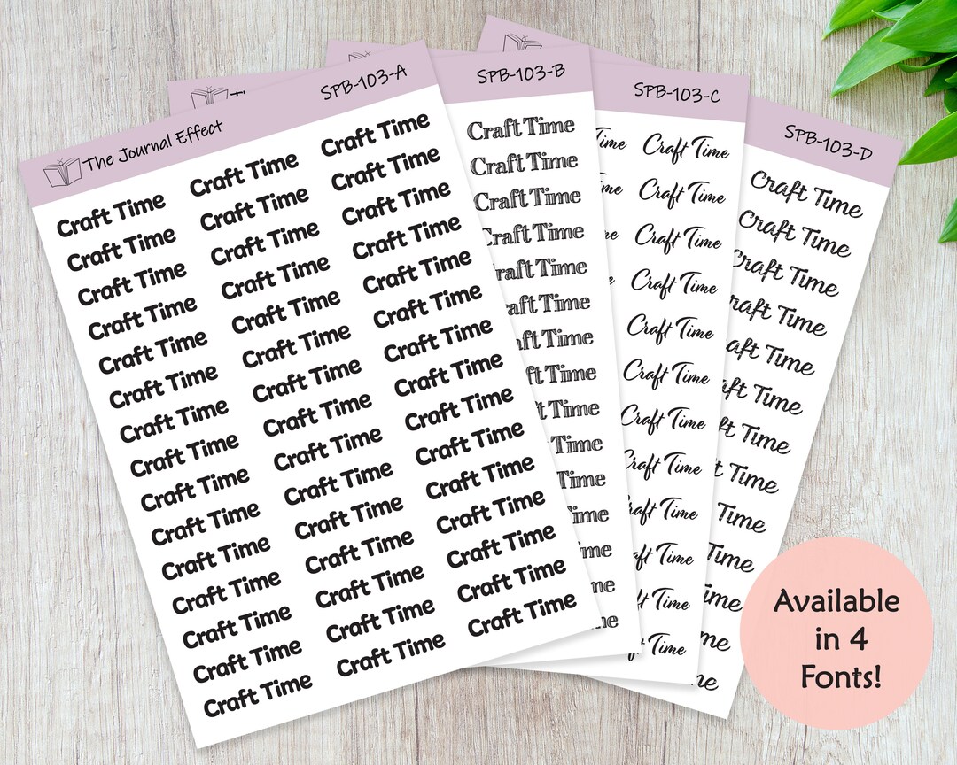 CRAFT TIME Script Planner Sticker Labels for Erin Condren, Happy ...