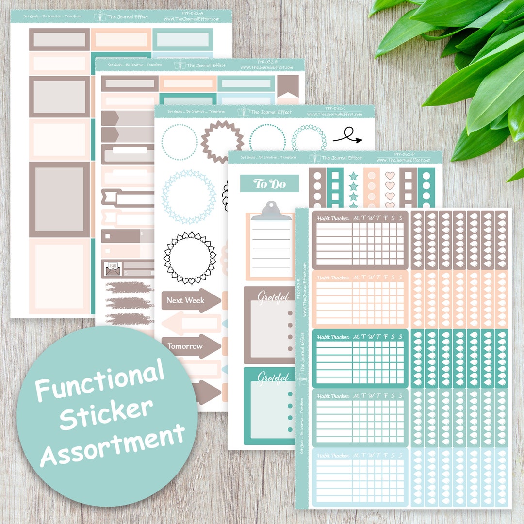 Functional Sticker Variety Pack, Label Planner Stickers, Stationery ...