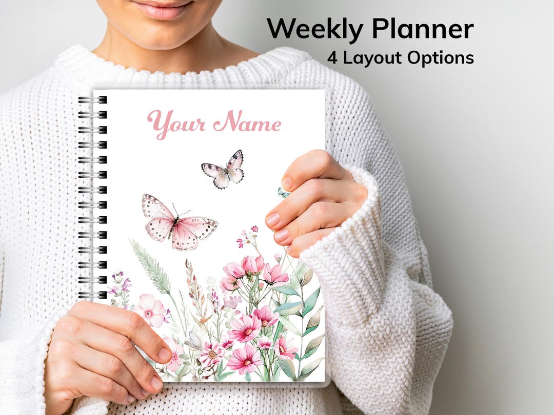 2025 7"x9" Weekly Planner, 12 Month, Floral Fields, 4 Layouts ...