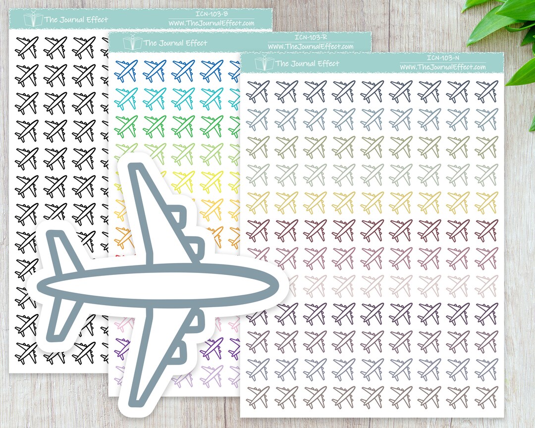 AIRPLANE, Mini Icon, Label Planner Stickers, Bujo, Functional Stickers ...