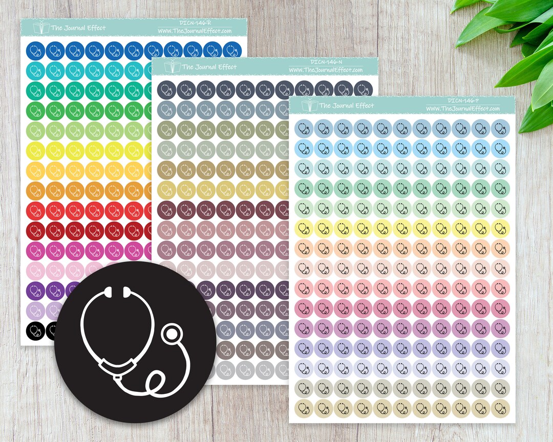 DOCTOR, APPOINTMENT Tiny Dot Icon Stickers, .32" Functional Planner ...