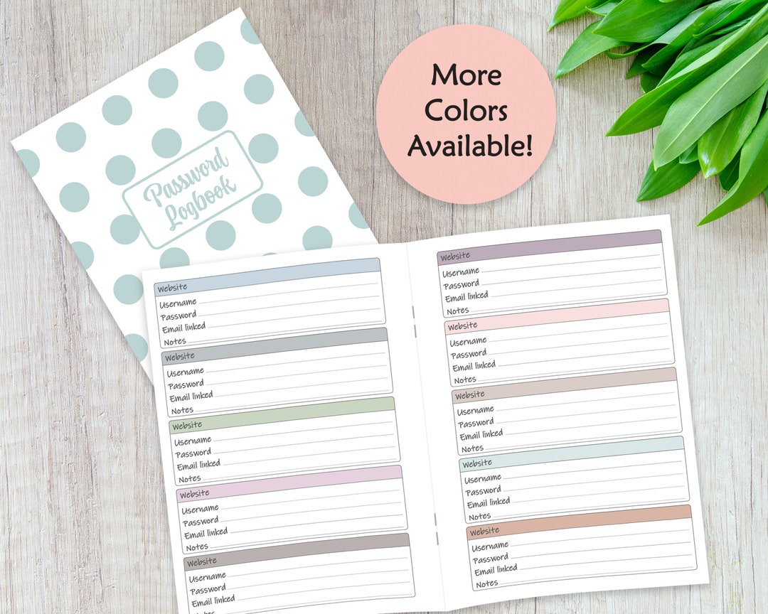 Dot PASSWORD LOGBOOK Booklet - Etsy