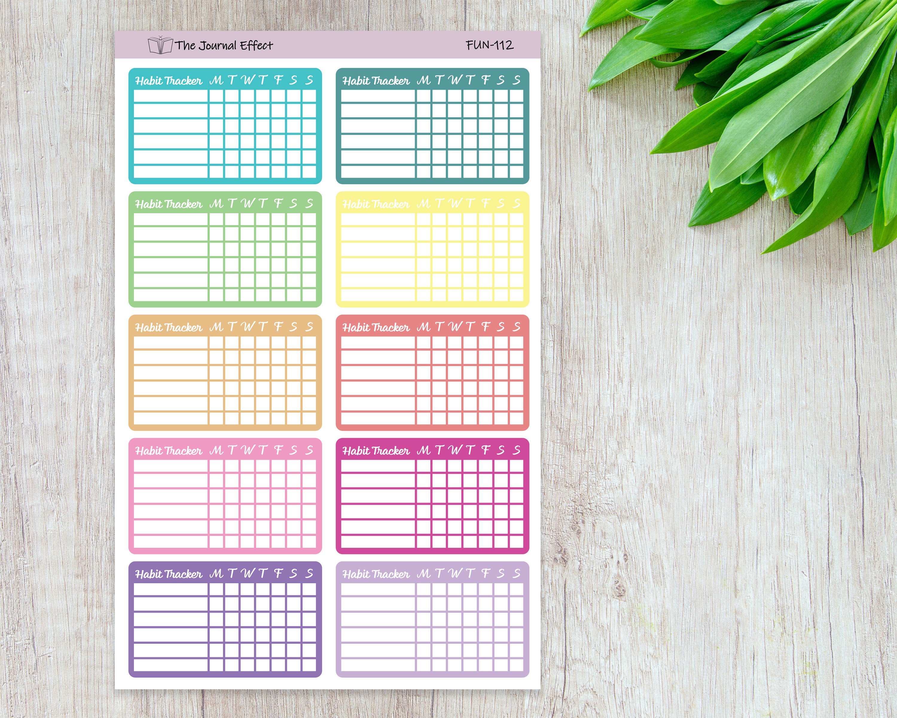 WEEKLY HABIT Tracker Table Functional Label Planner Stickers - Etsy