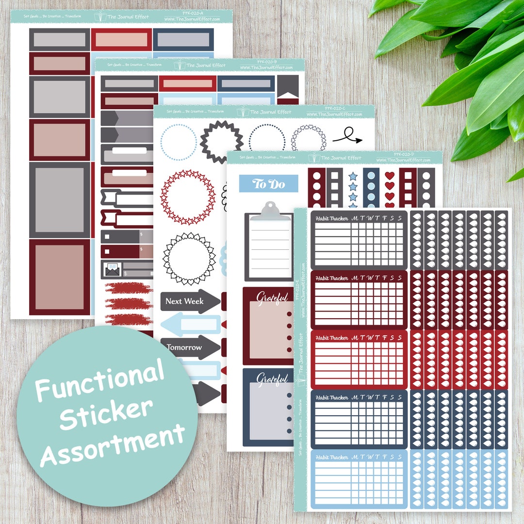 Functional Sticker Variety Pack, Functional Label Planner Stickers for ...