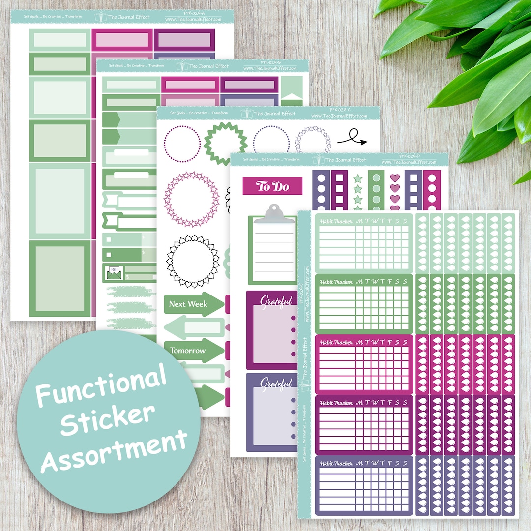 Functional Sticker Variety Pack, Functional Label Planner Stickers for ...