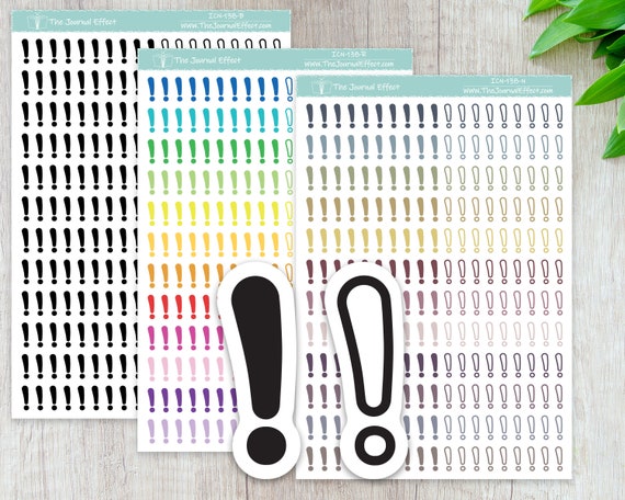 EXCLAMATION POINT Mini Icon Label Planner Stickers for Erin - Etsy