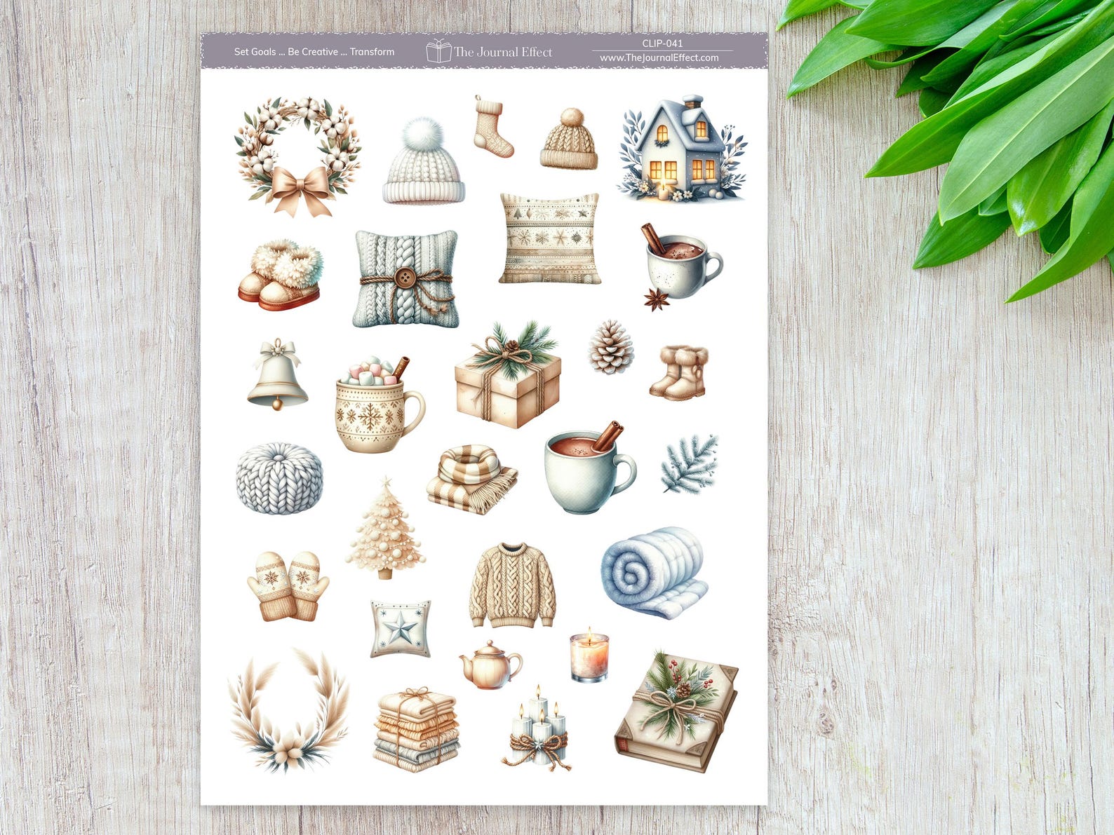 Cozy Hygge Winter Planner Stickers, Watercolor Winter Clipart, Planners ...