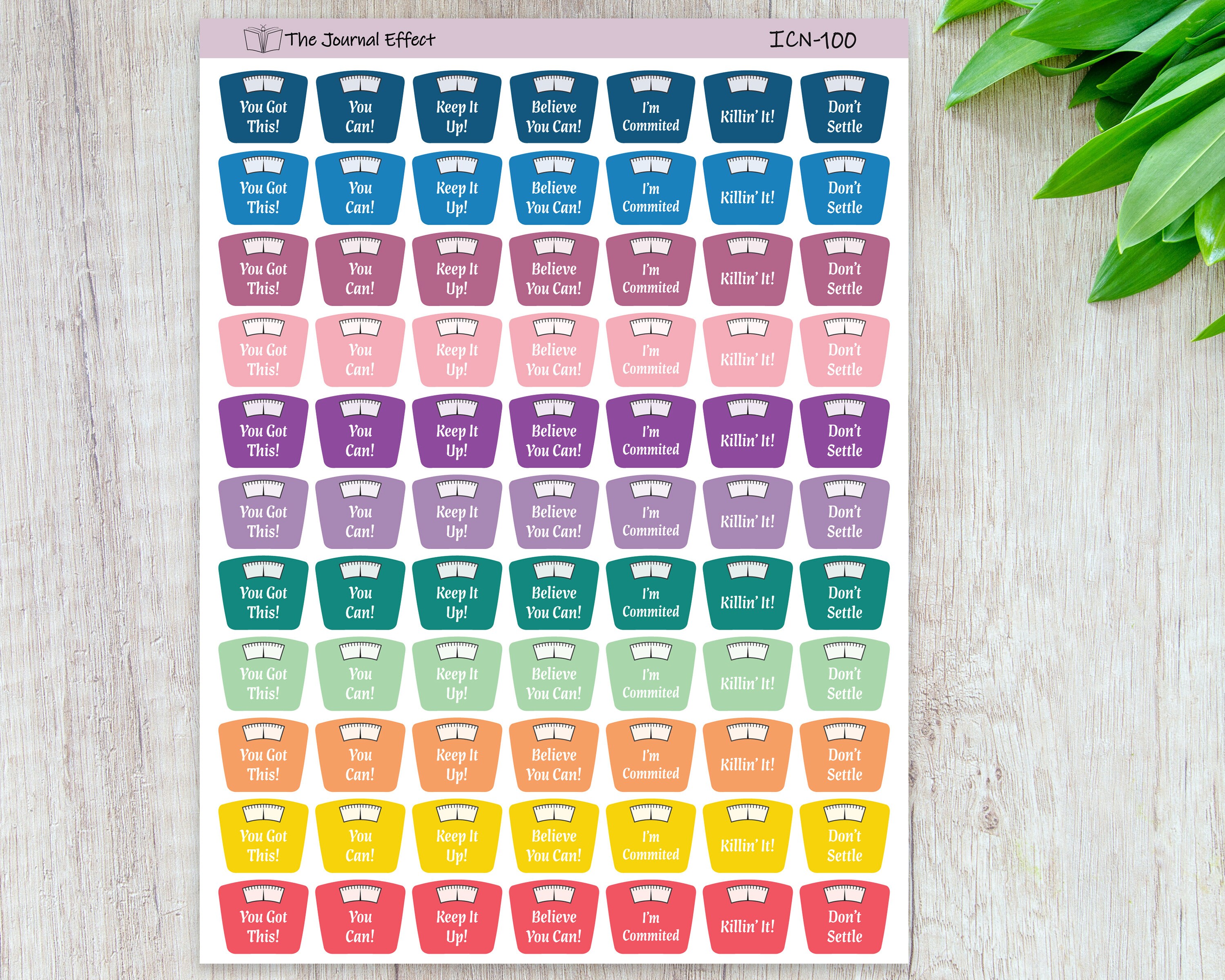 SCALE QUOTES Weight Loss Motivational Icon Stickers, ICN-100 - Etsy