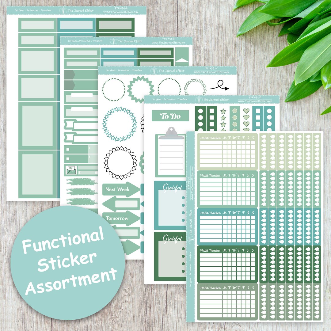 Functional Sticker Variety Pack, Label Planner Stickers, Stationery ...
