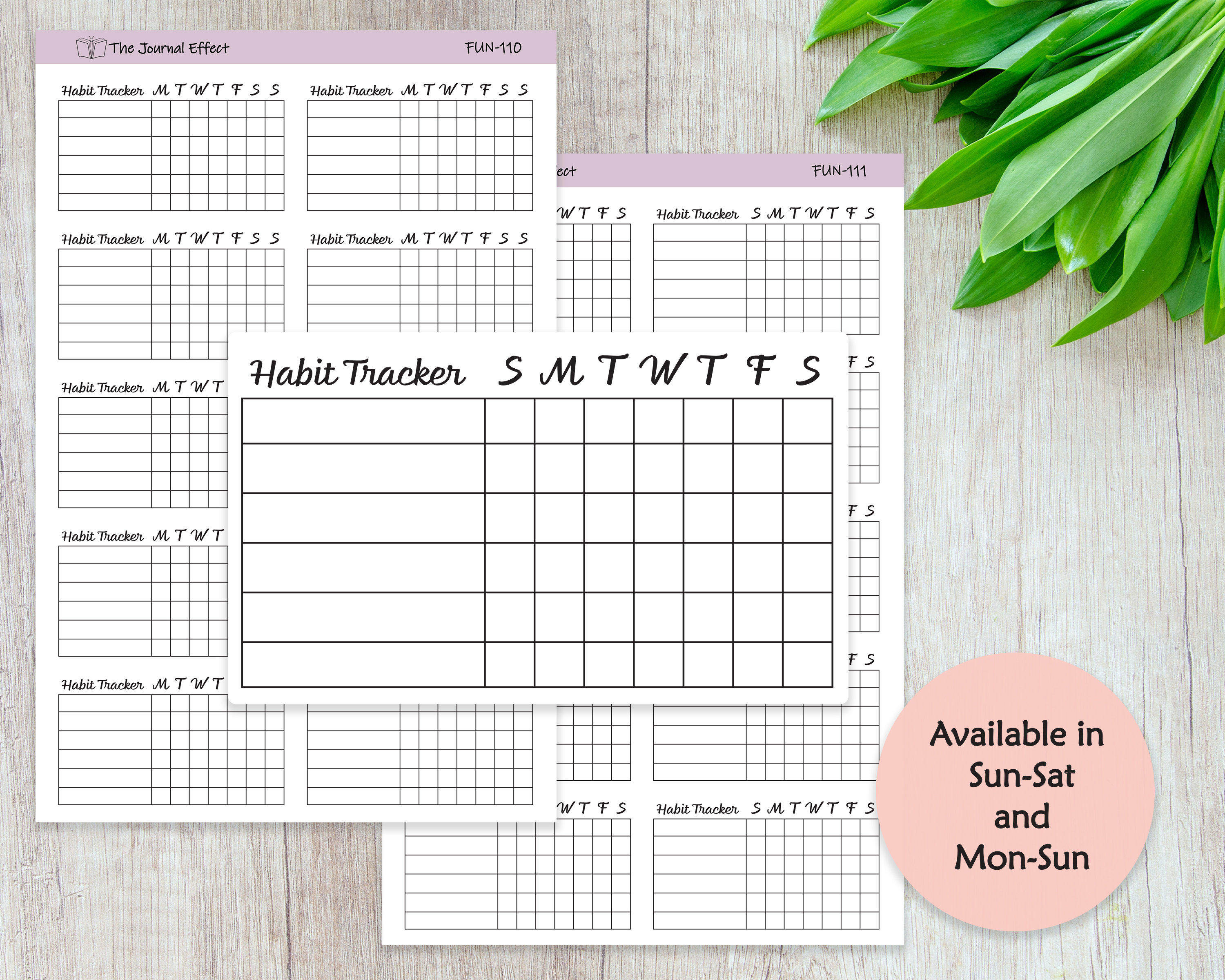 Weekly Habit Tracker Table, Functional Label Planner Stickers ...