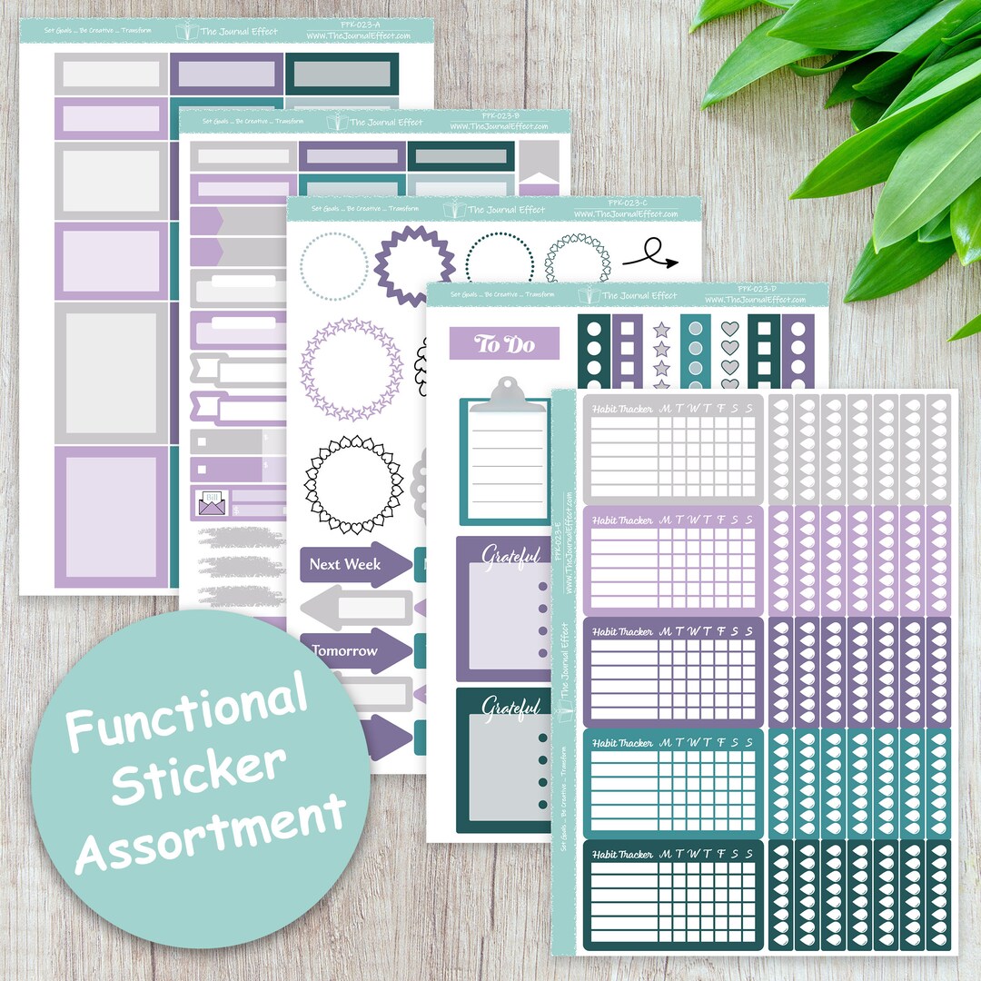 Functional Sticker Variety Pack, Label Planner Stickers, Stationery ...